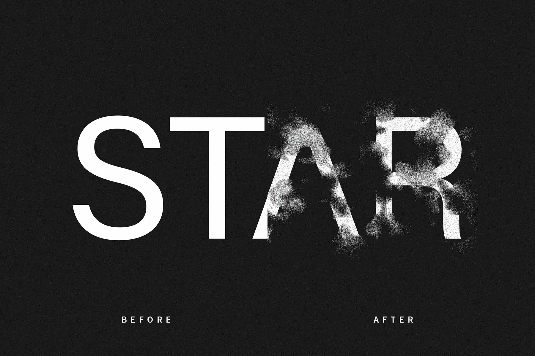 Dissolving Text Effect Mockup - YouWorkForThem