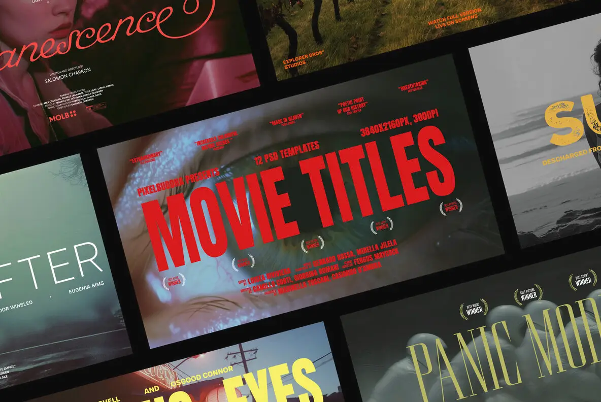 Film Titles Collection Mockups - YouWorkForThem