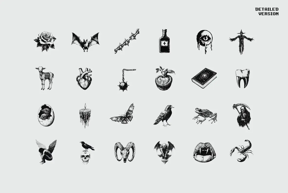 Dark Aesthetic Dithering Graphic Pack Graphics - YouWorkForThem