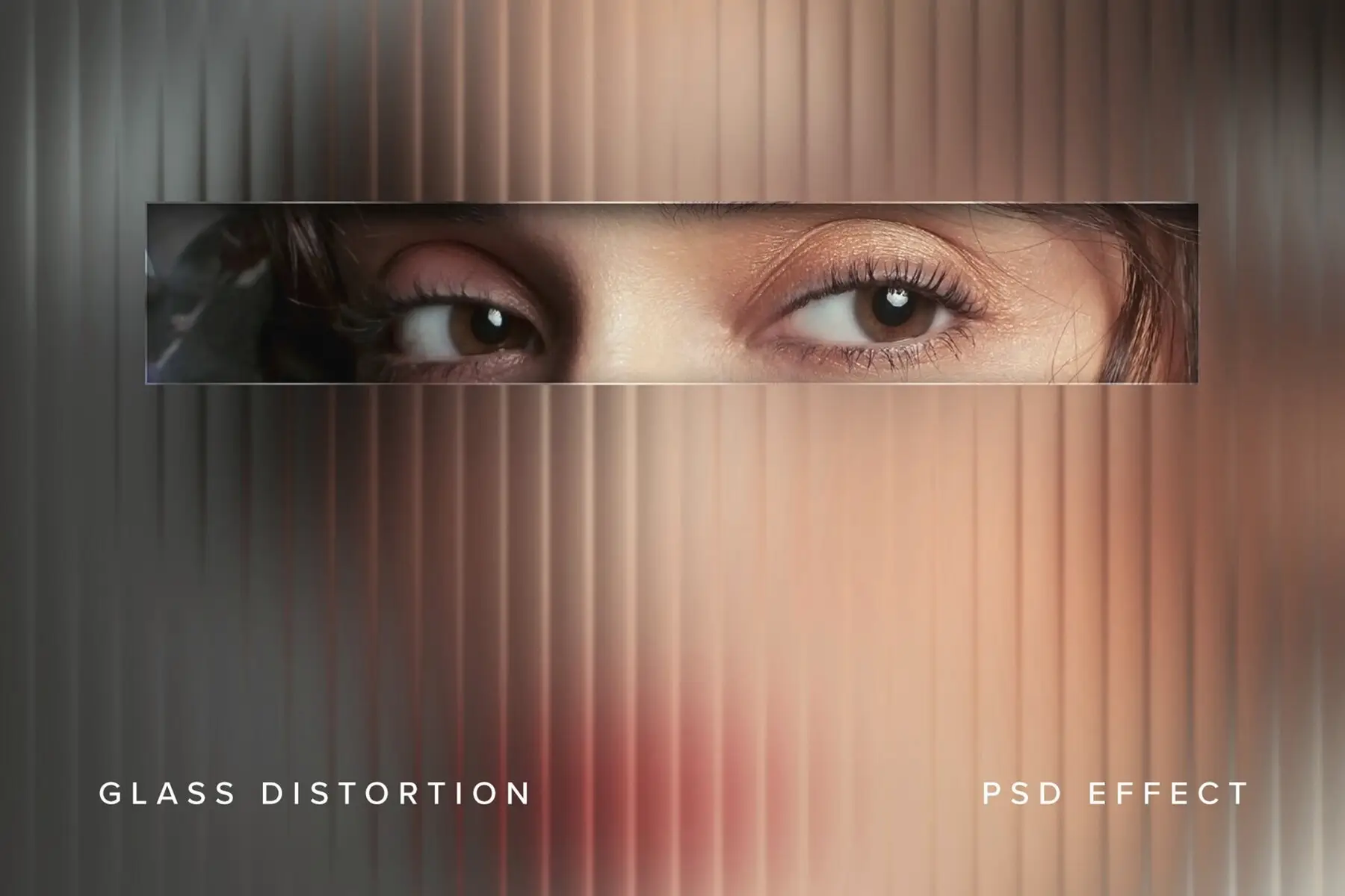 Reeded Glass Distortion Image Effect Mockup - YouWorkForThem