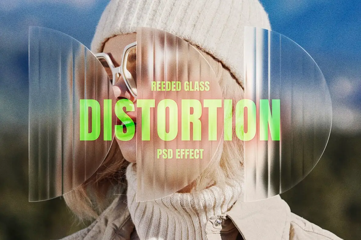 Reeded Glass Distortion Image Effect Mockup - YouWorkForThem