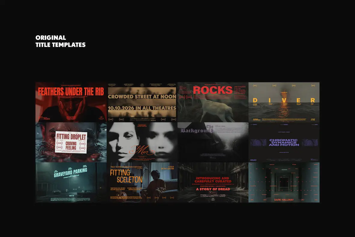 Horror Film Titles Collection Mockups - YouWorkForThem