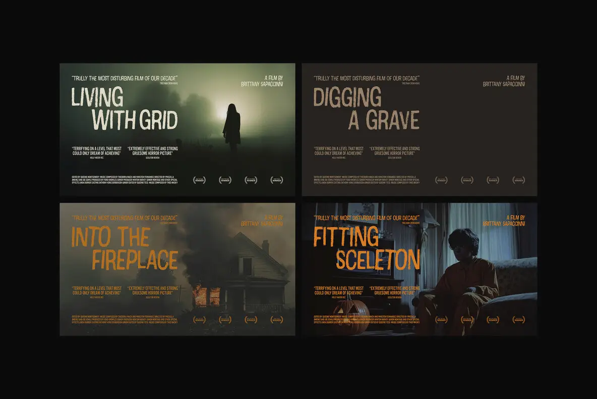 Horror Film Titles Collection Mockups - YouWorkForThem