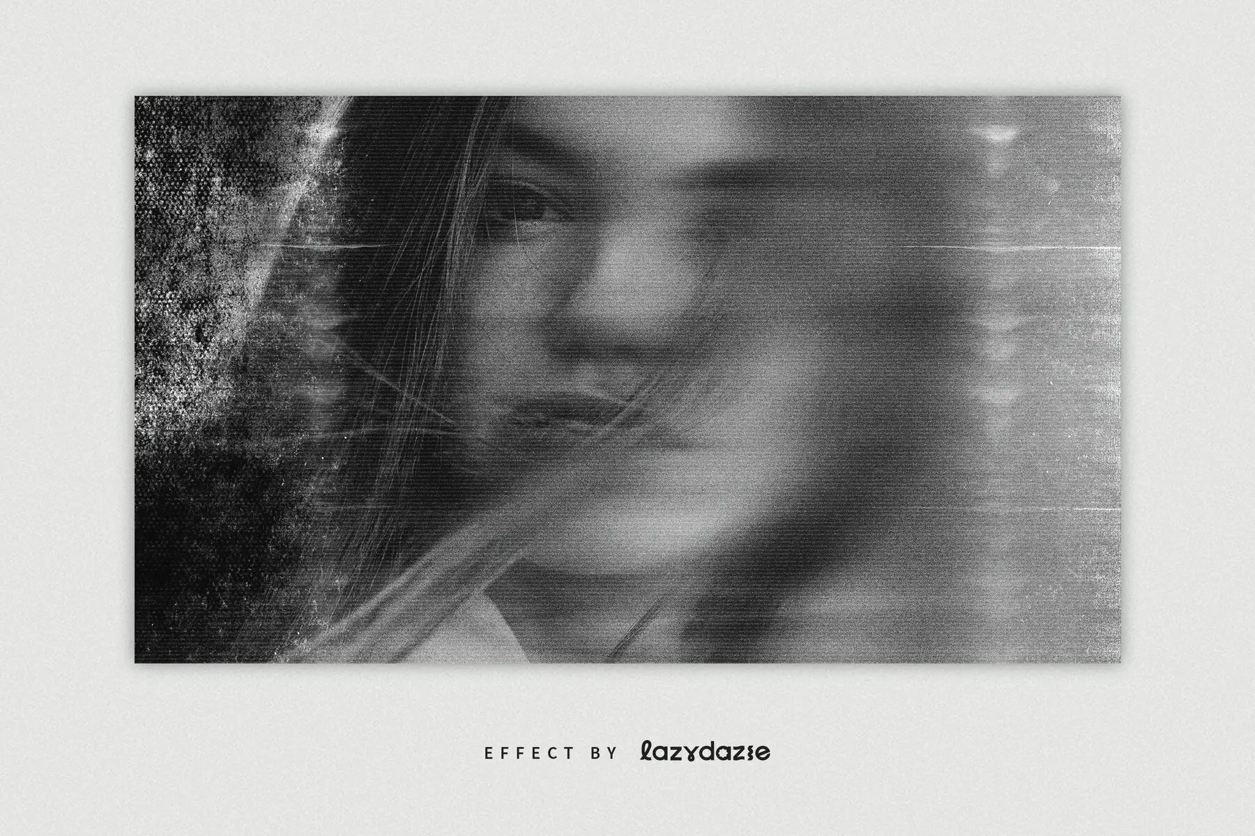 Dirty Scan Image Effect Mockup - YouWorkForThem