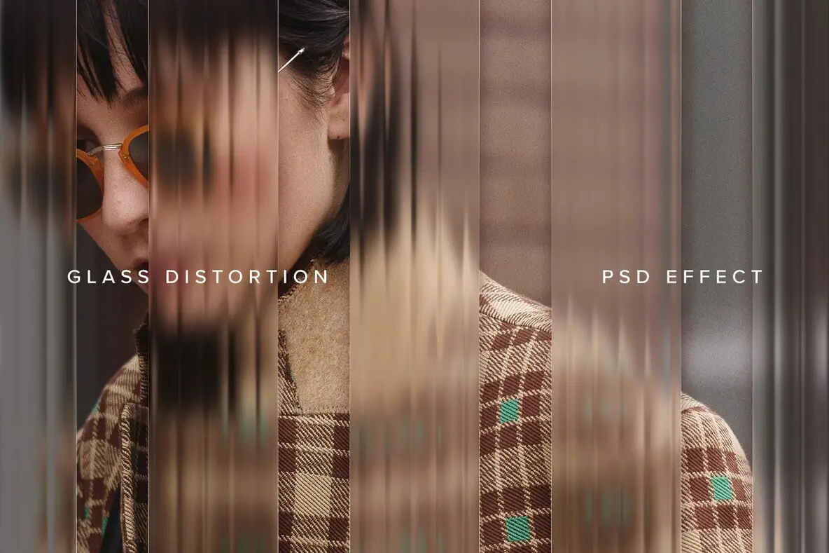 Reeded Glass Distortion Image Effect Mockup - YouWorkForThem