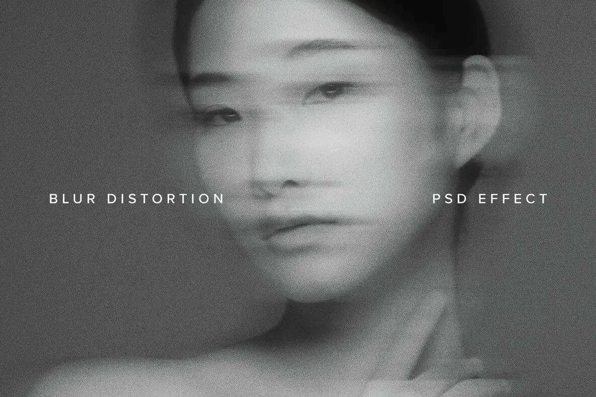 Blur Distortion Image Effect Mockup - YouWorkForThem