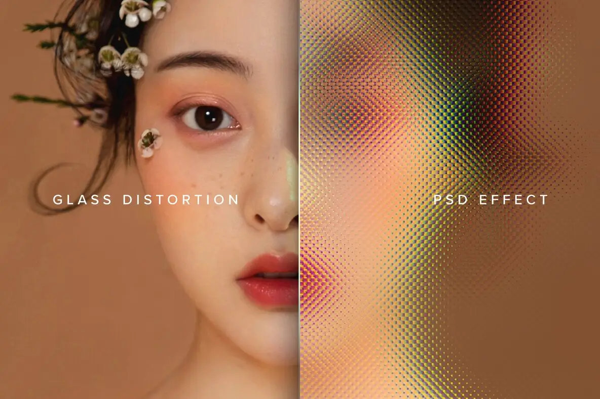 Glass Distortion Image Effect Mockup - YouWorkForThem
