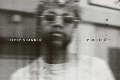 Dirty Scan Text Effect Mockup - YouWorkForThem