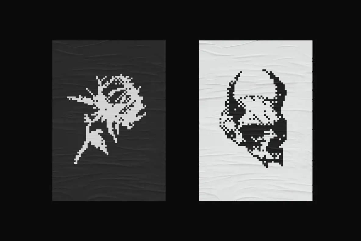 Dark Aesthetic Dithering Graphic Pack Graphics - YouWorkForThem