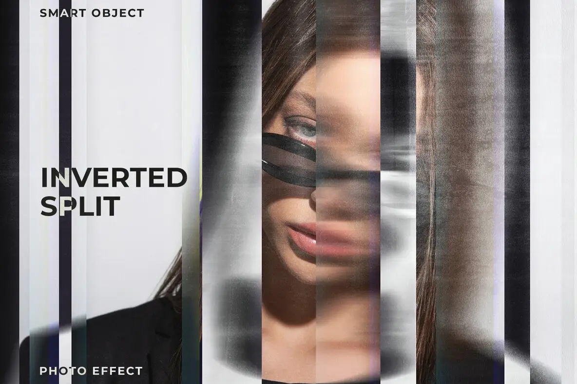 Inverted Split Image Effect Mockup - YouWorkForThem