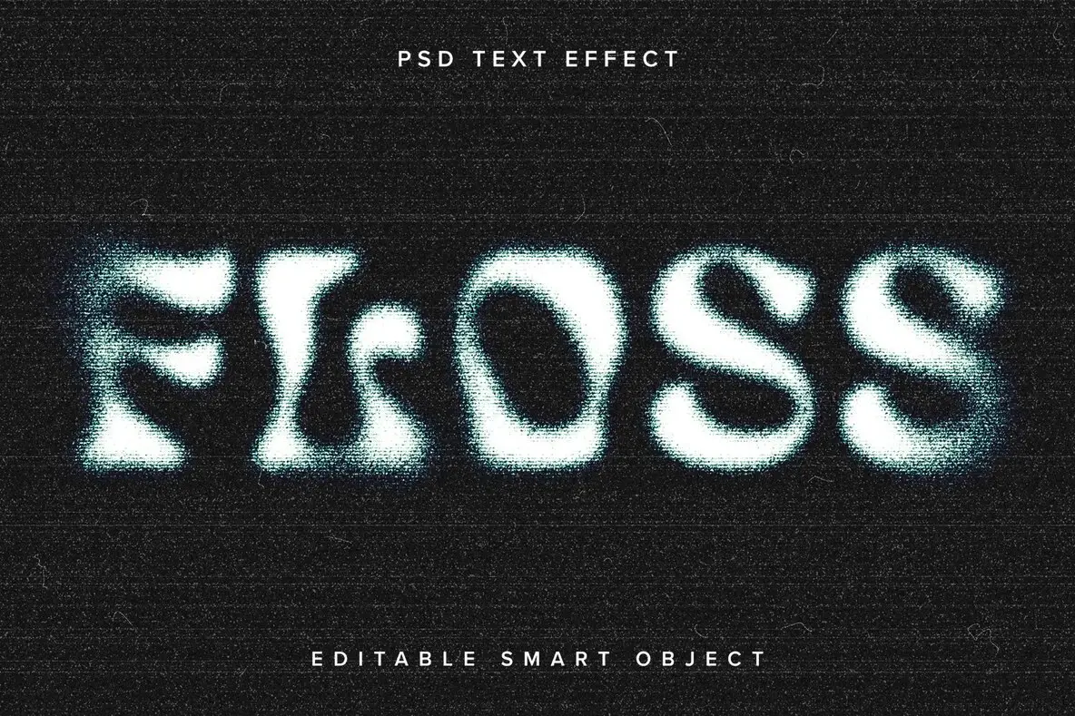 Distorted Grainy Text Effect Mockup - YouWorkForThem