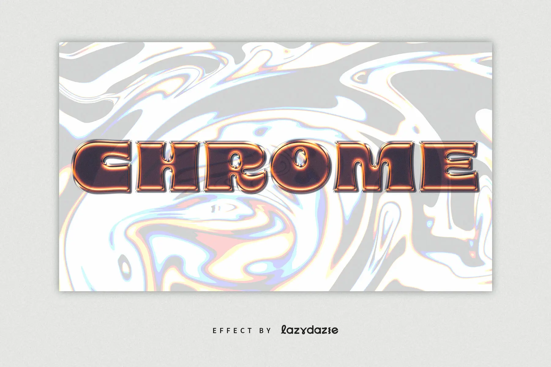 Orange Translucent Chrome Text Effect Mockup - YouWorkForThem