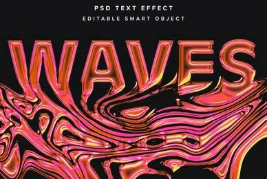 Shiny Chrome Text Effect Mockup - YouWorkForThem