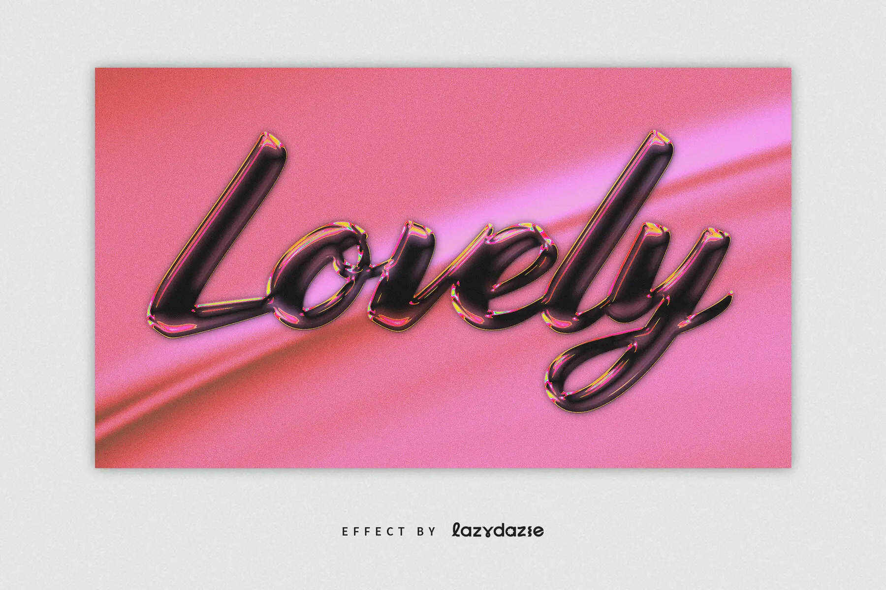 Shiny Chrome Text Effect Mockup - YouWorkForThem