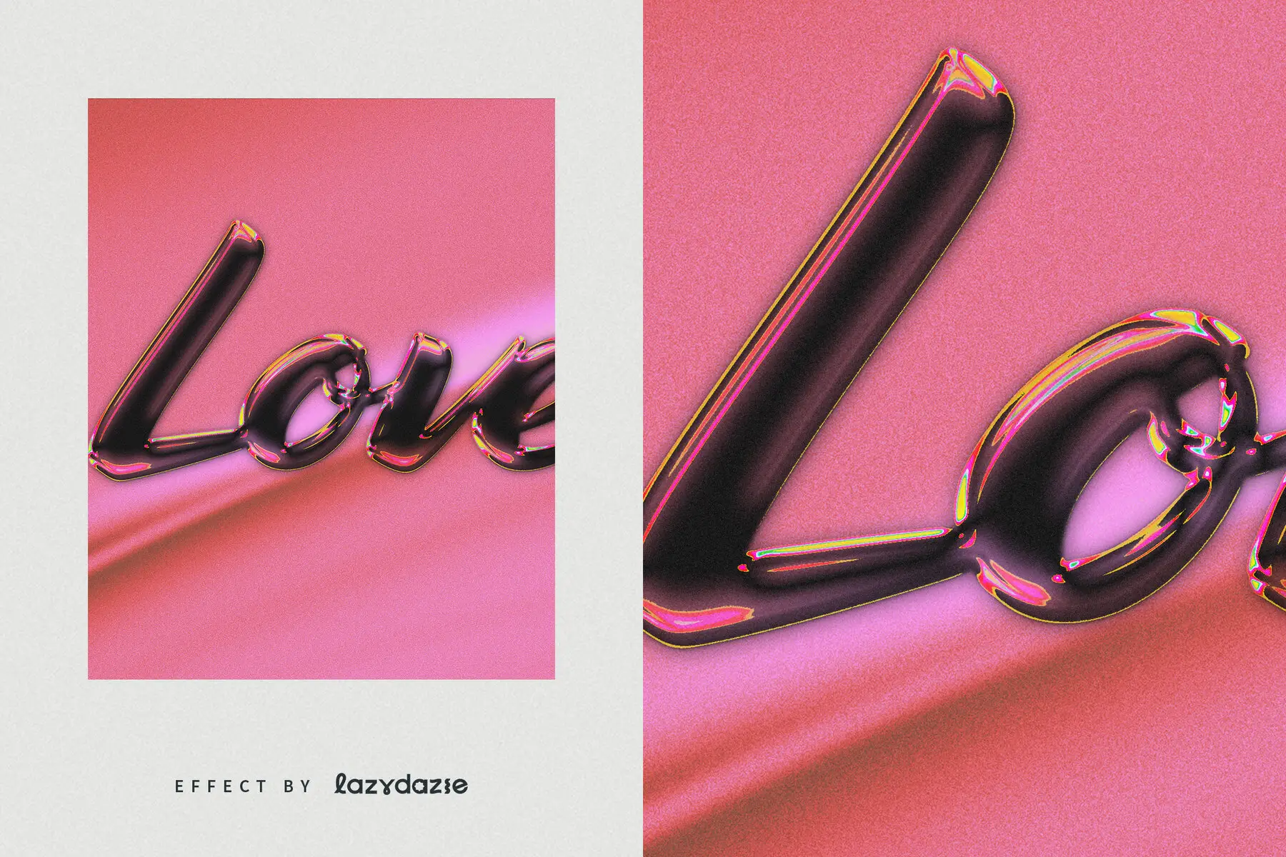 Shiny Chrome Text Effect Mockup - YouWorkForThem