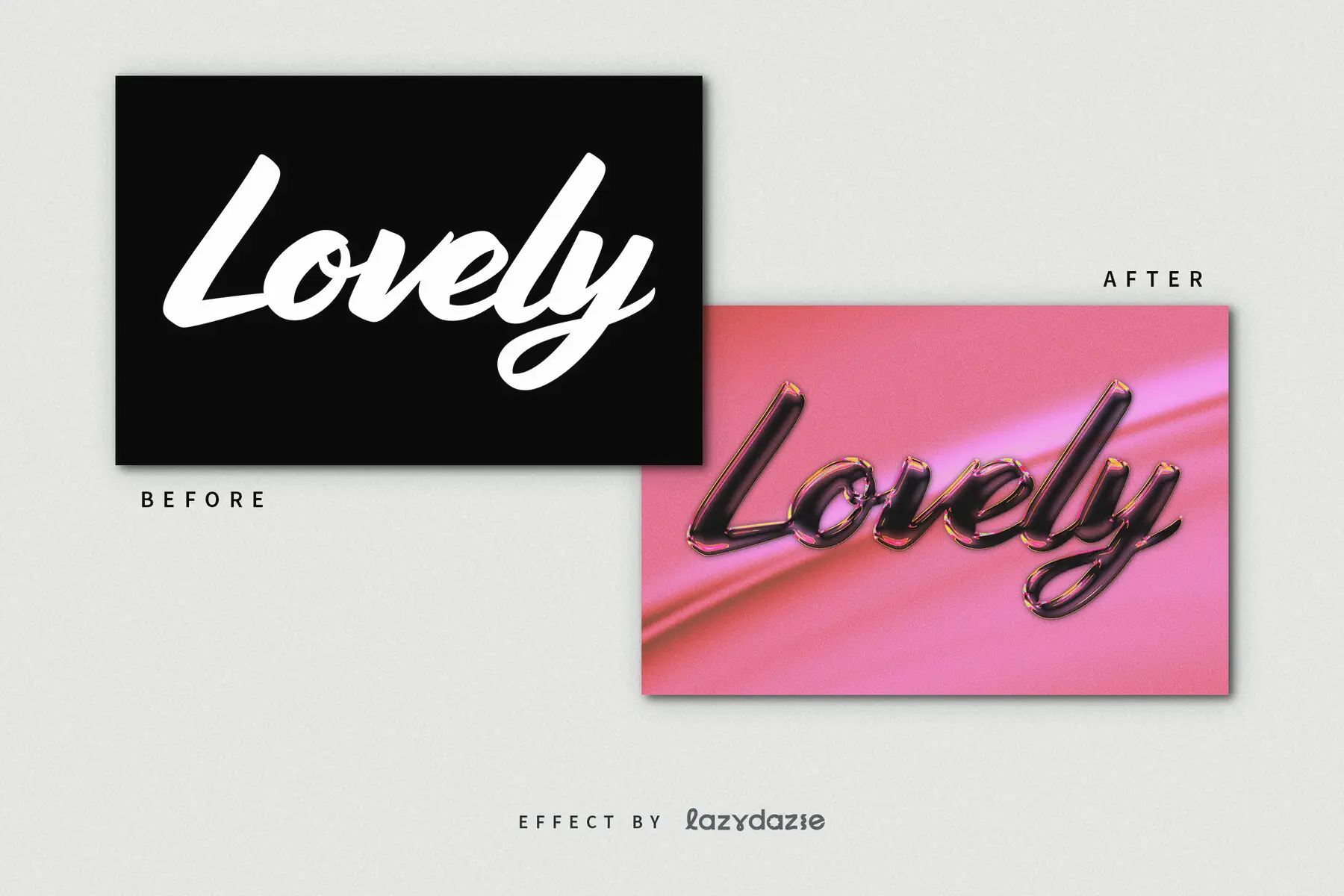 Shiny Chrome Text Effect Mockup - YouWorkForThem