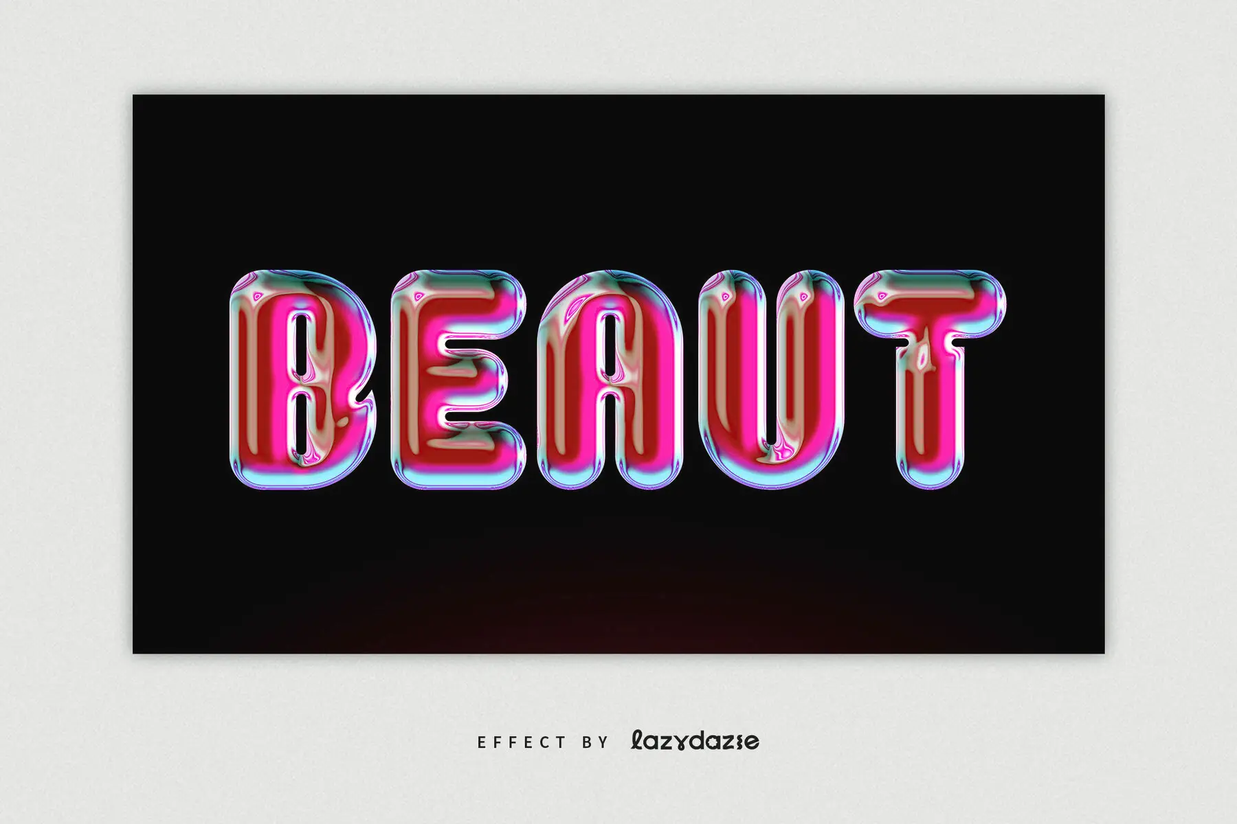 Pink Chrome Text Effect Mockup - YouWorkForThem