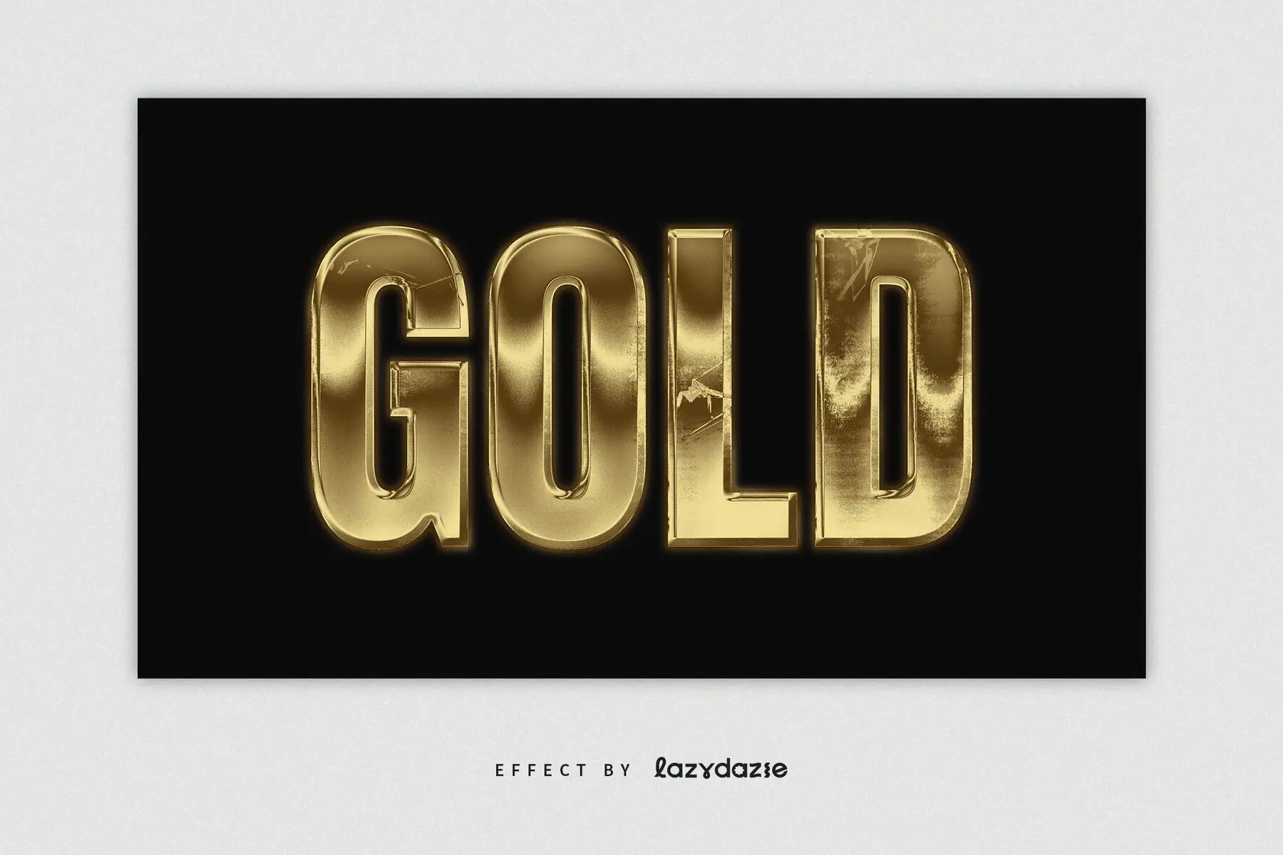 Metallic Gold Text Effect Mockup - YouWorkForThem