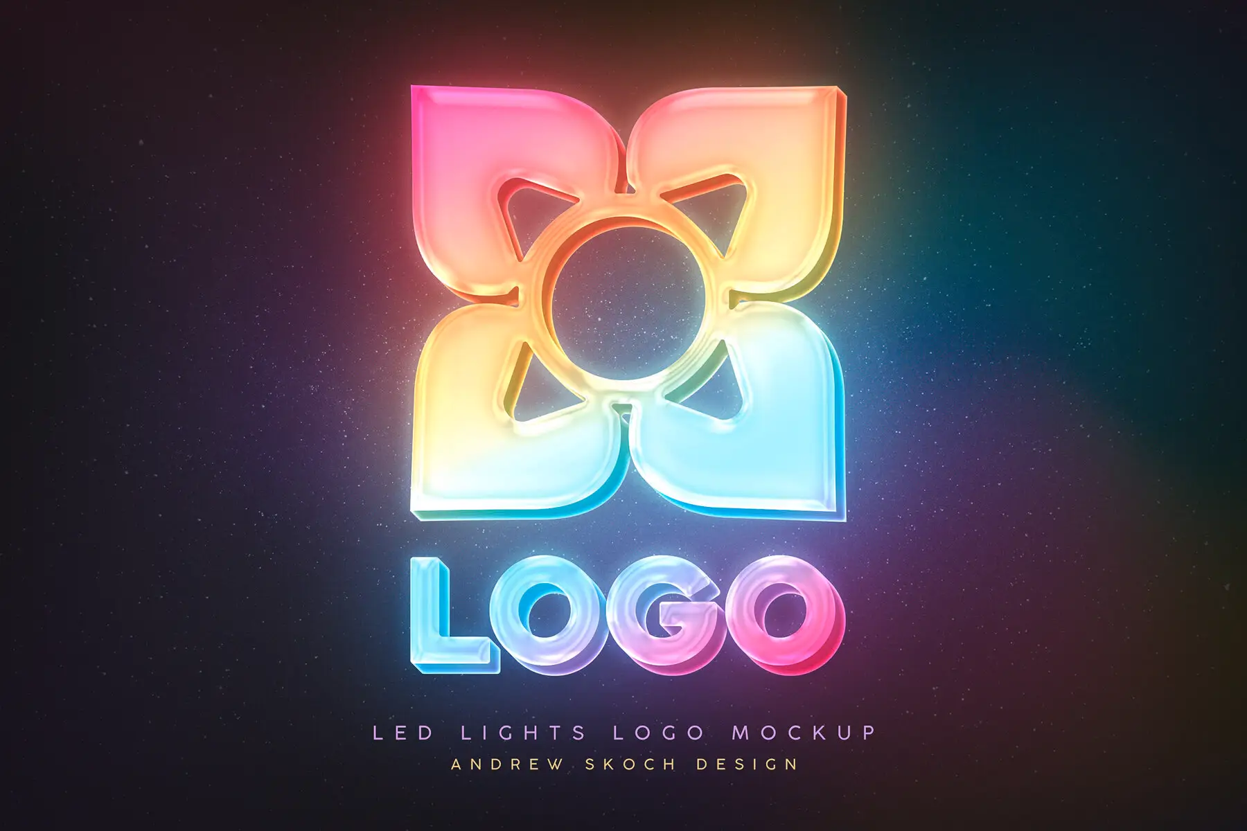 LED Logo Photoshop Mockup - YouWorkForThem