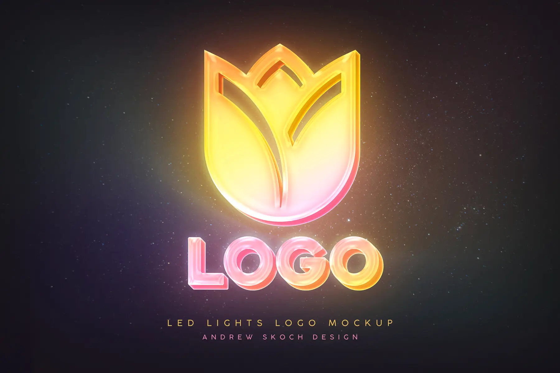 LED Logo Photoshop Mockup - YouWorkForThem