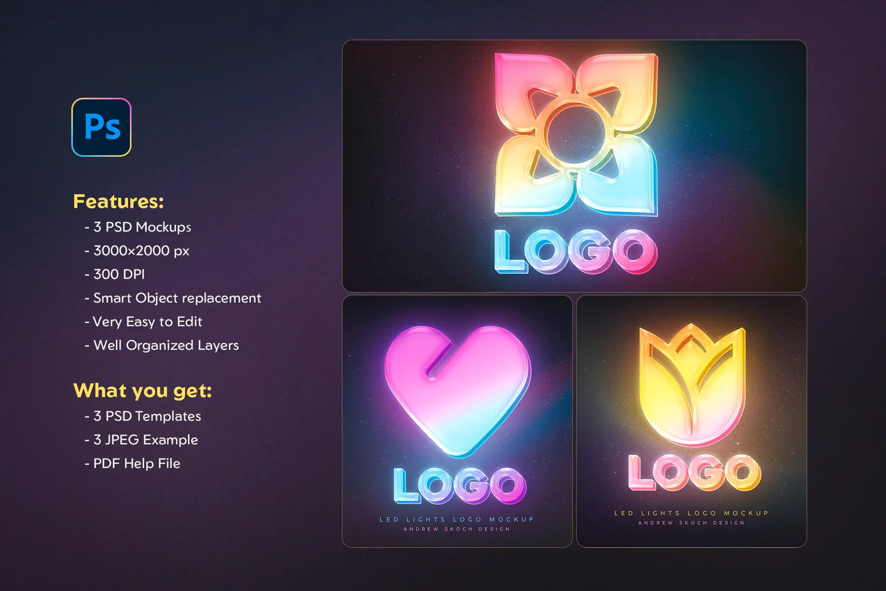 LED Logo Photoshop Mockup - YouWorkForThem