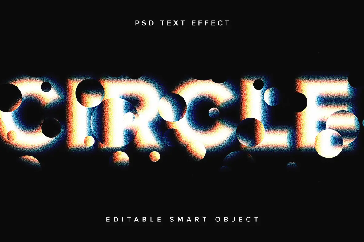 Colourful Distorted Text Effect Mockup - YouWorkForThem