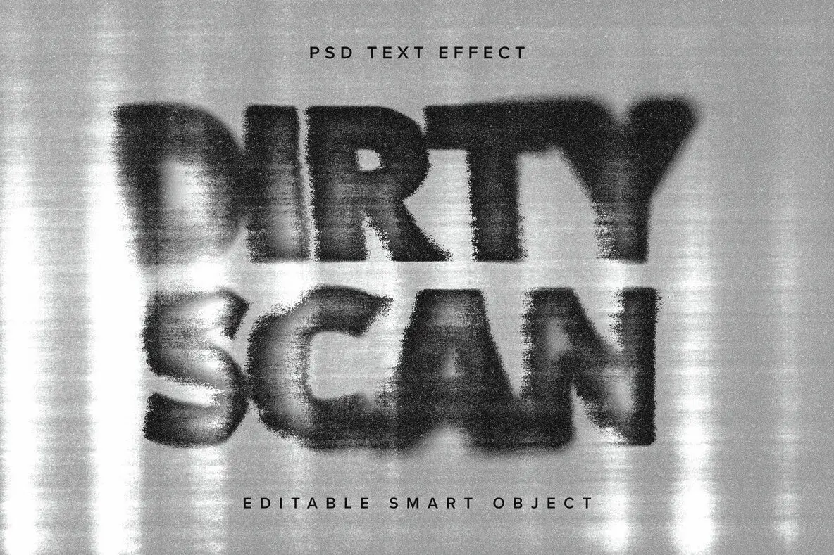 Dirty Scan Text Effect Mockup - YouWorkForThem