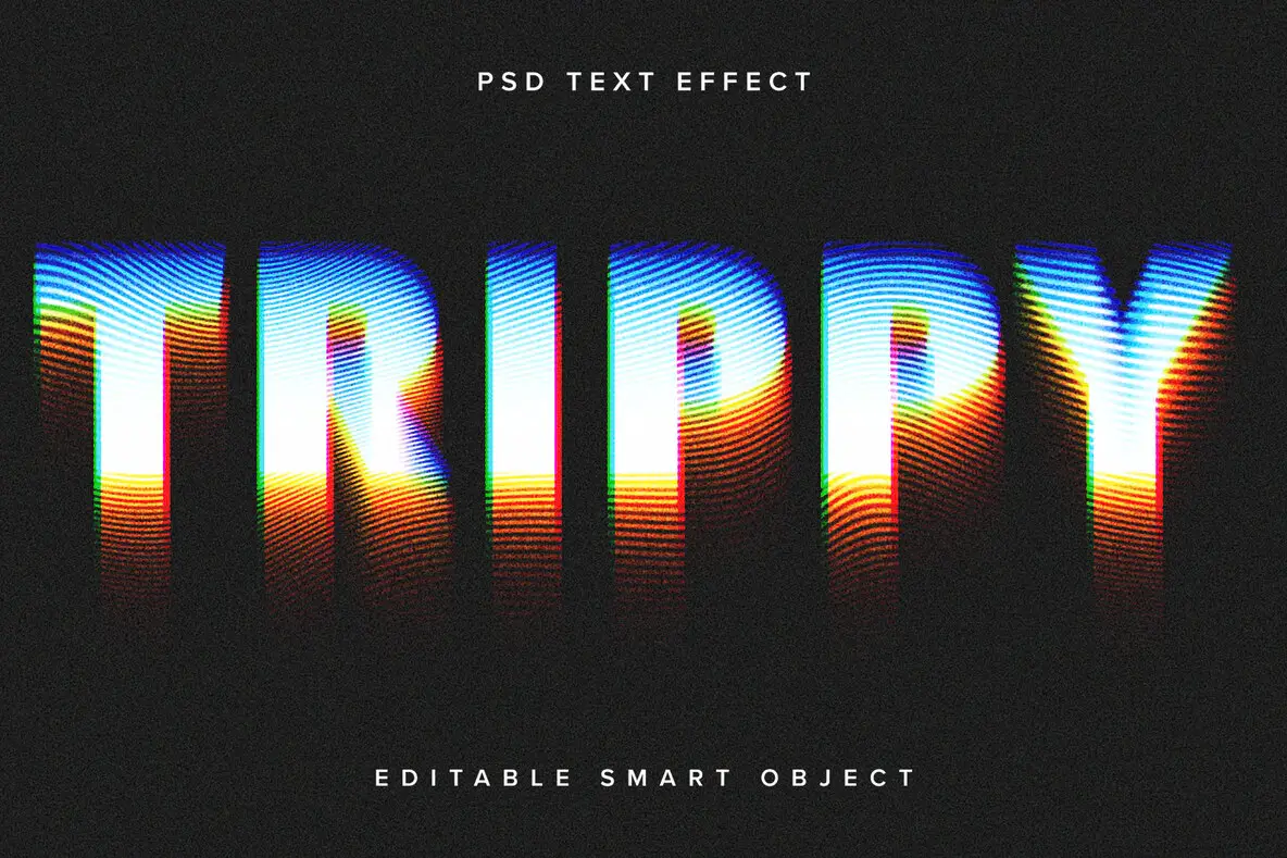 Dissolving Psychedelic Warp Text Effect Mockup - YouWorkForThem
