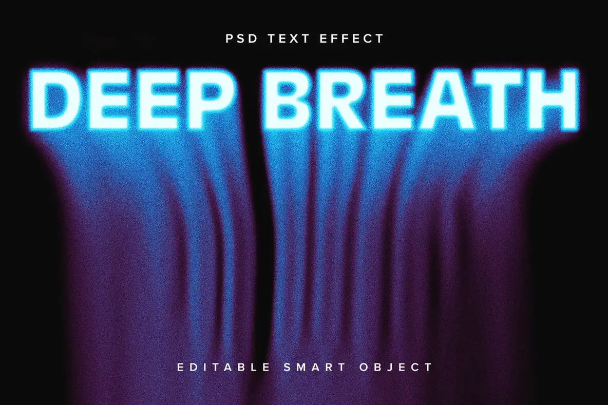 Blue Dissolving Text Effect Mockup - YouWorkForThem