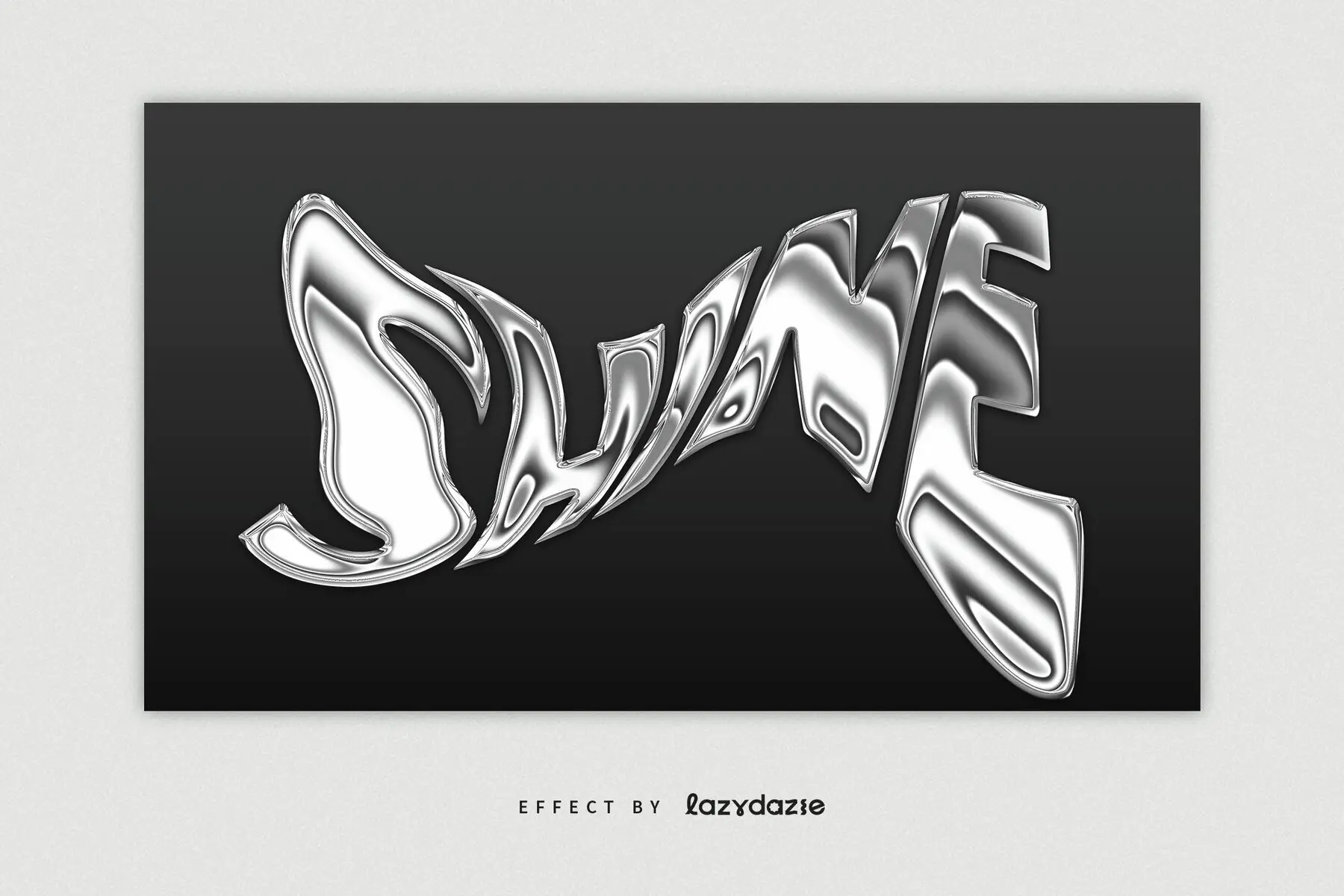 Warped Chrome Text Effect Mockup - YouWorkForThem