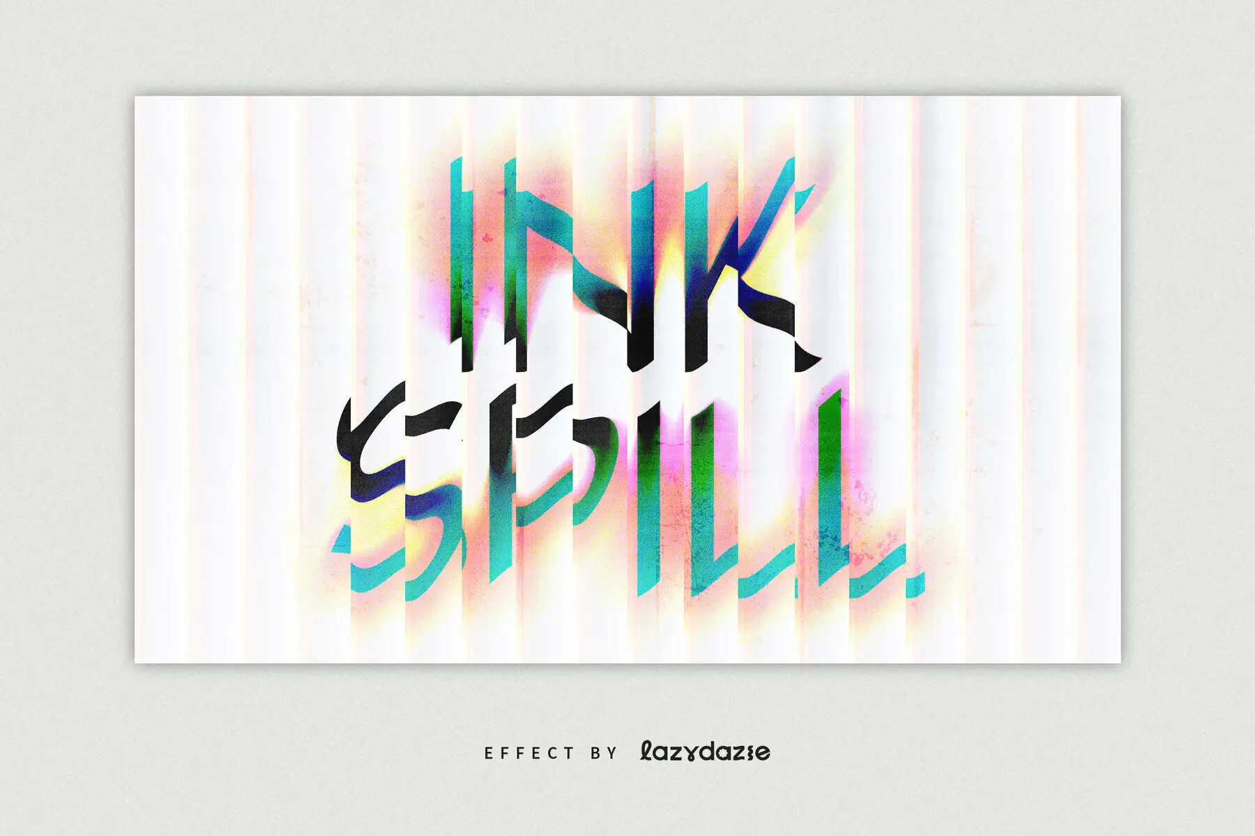 Colourful Distorted Text Effect Mockup - YouWorkForThem