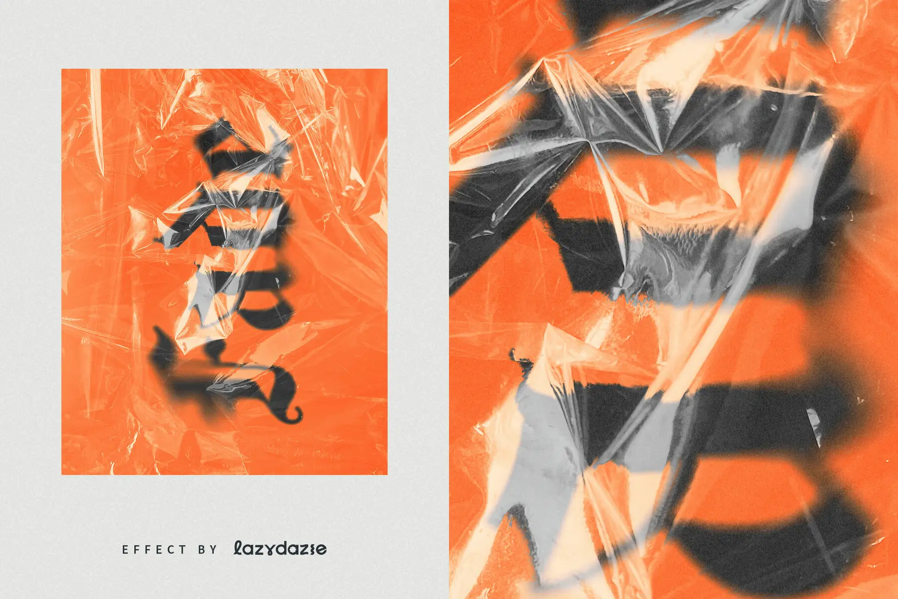 Distorted Plastic Text Effect Mockup - YouWorkForThem