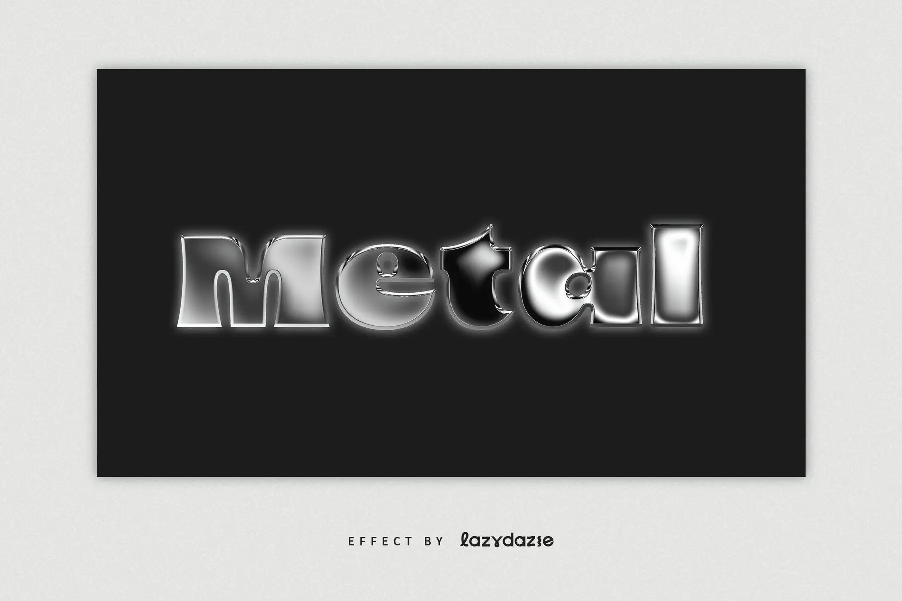 Silver Chrome Text Effect Mockup - YouWorkForThem