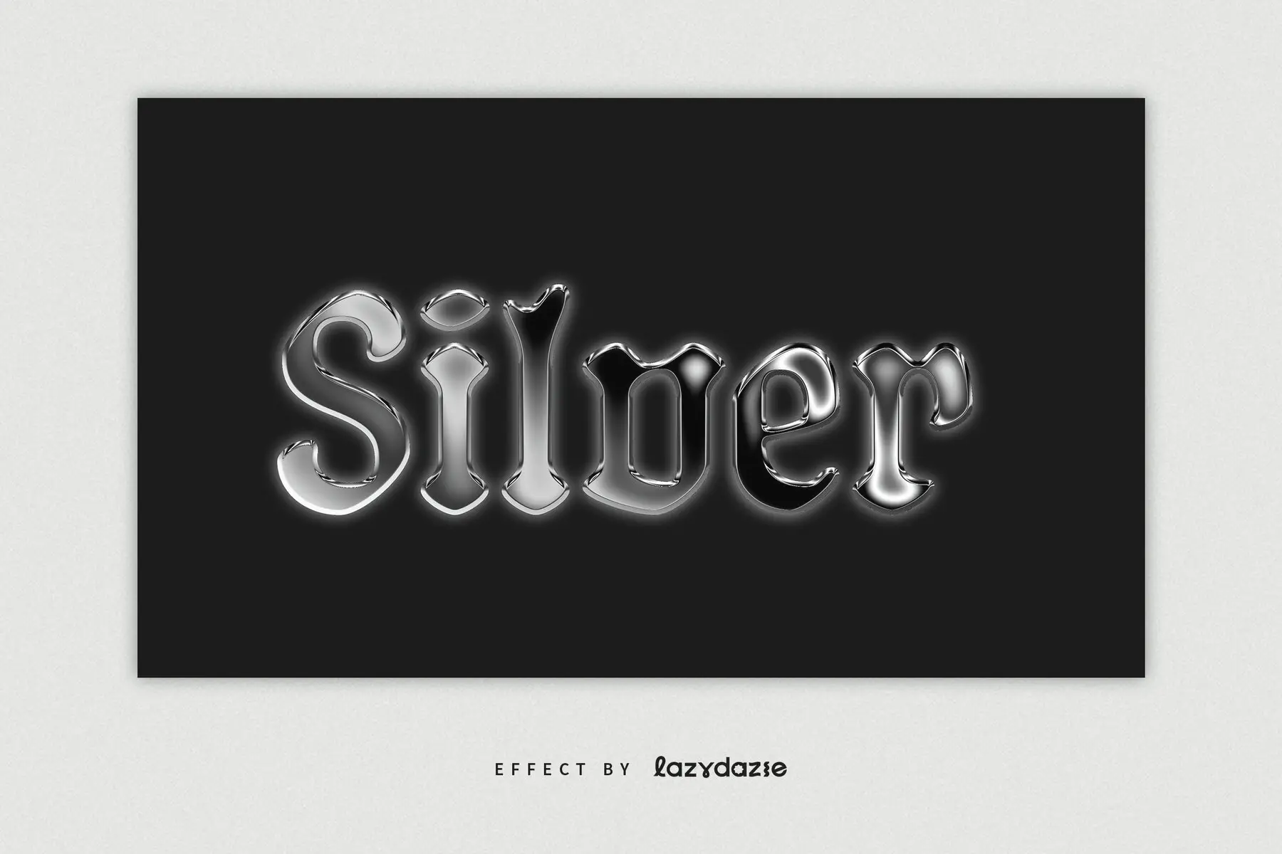 Silver Chrome Text Effect Mockup - YouWorkForThem