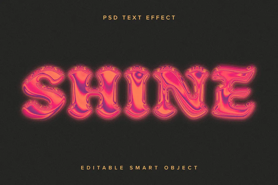 Liquid Chrome Text Efect Mockup - YouWorkForThem