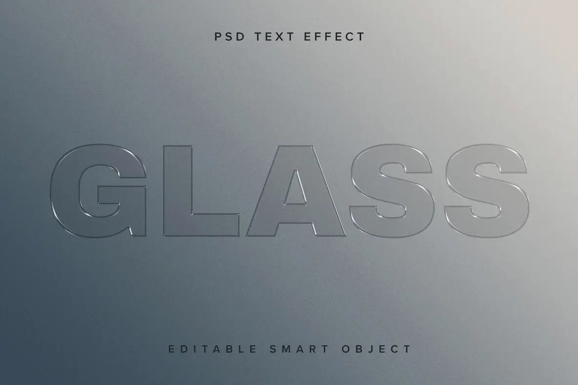 Glass Texture Text Effect Mockup - YouWorkForThem