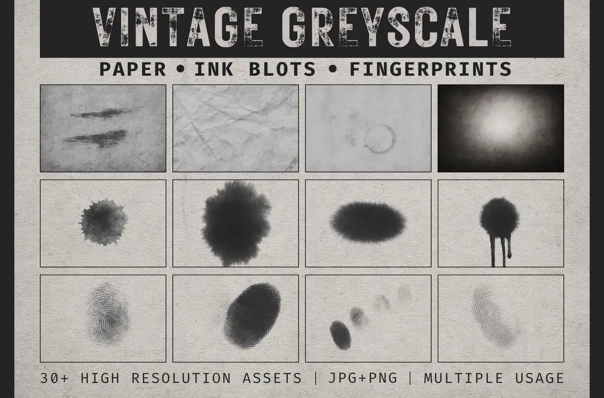 Vintage Paper Greyscale Textures Graphics - YouWorkForThem