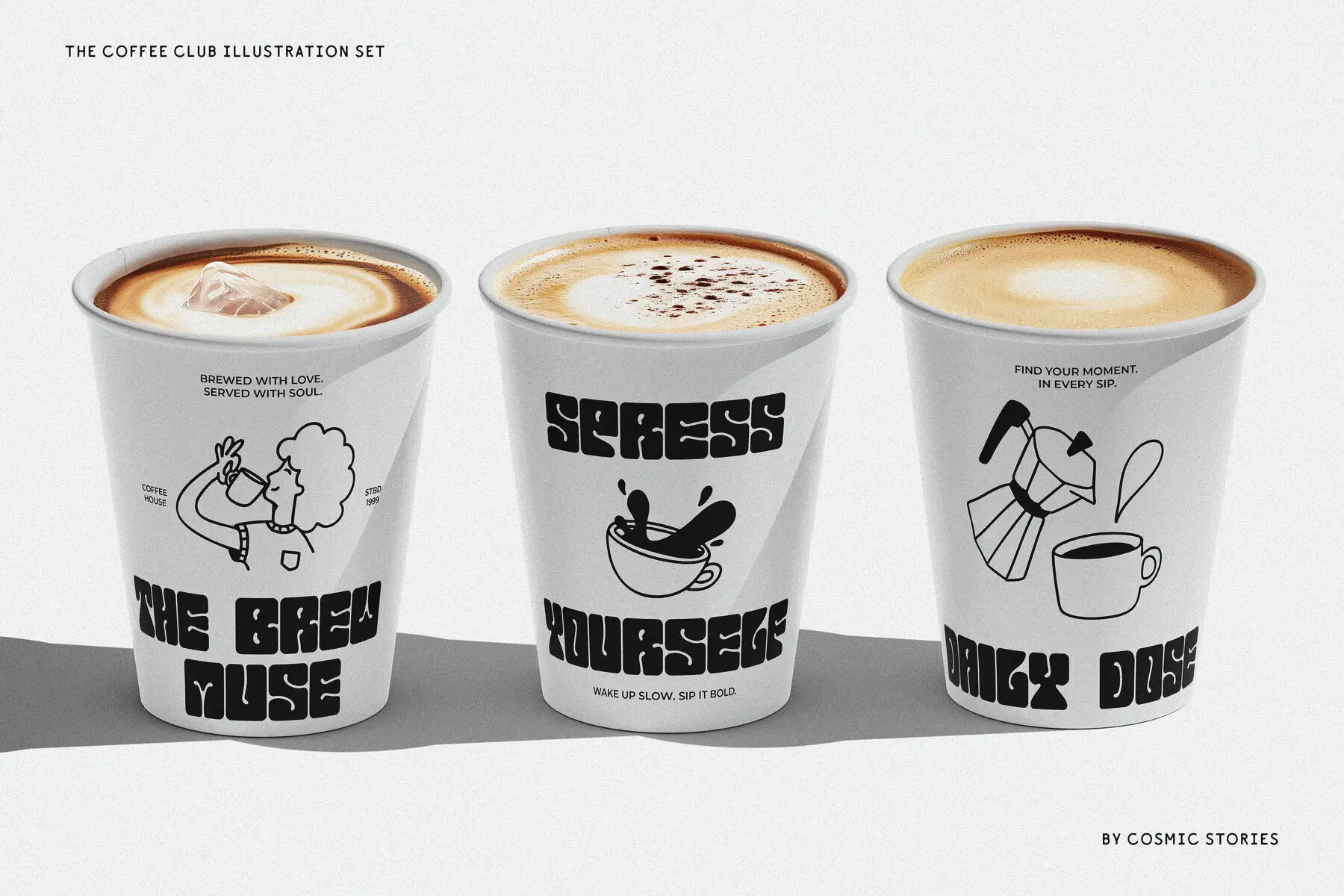 The Coffee Club Illustration Pack Illustrations - YouWorkForThem