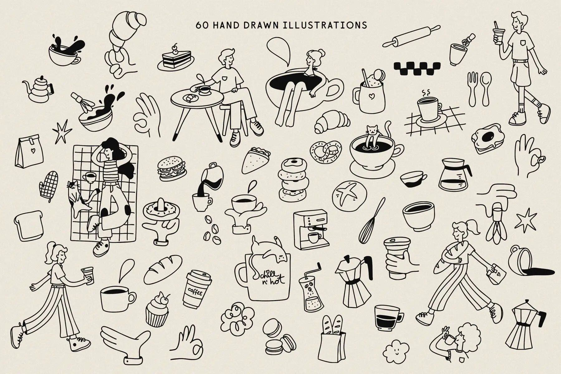 The Coffee Club Illustration Pack Illustrations - YouWorkForThem