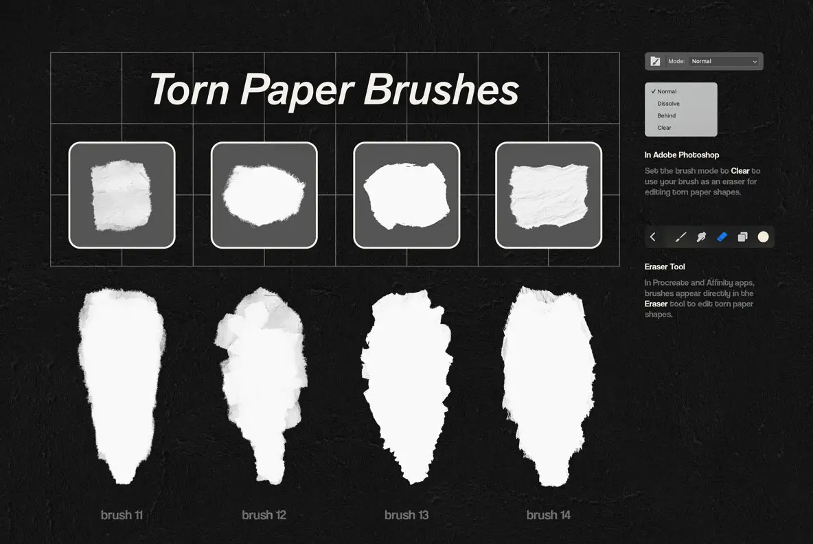 Affinity Torn Paper Brushes and Textures - YouWorkForThem