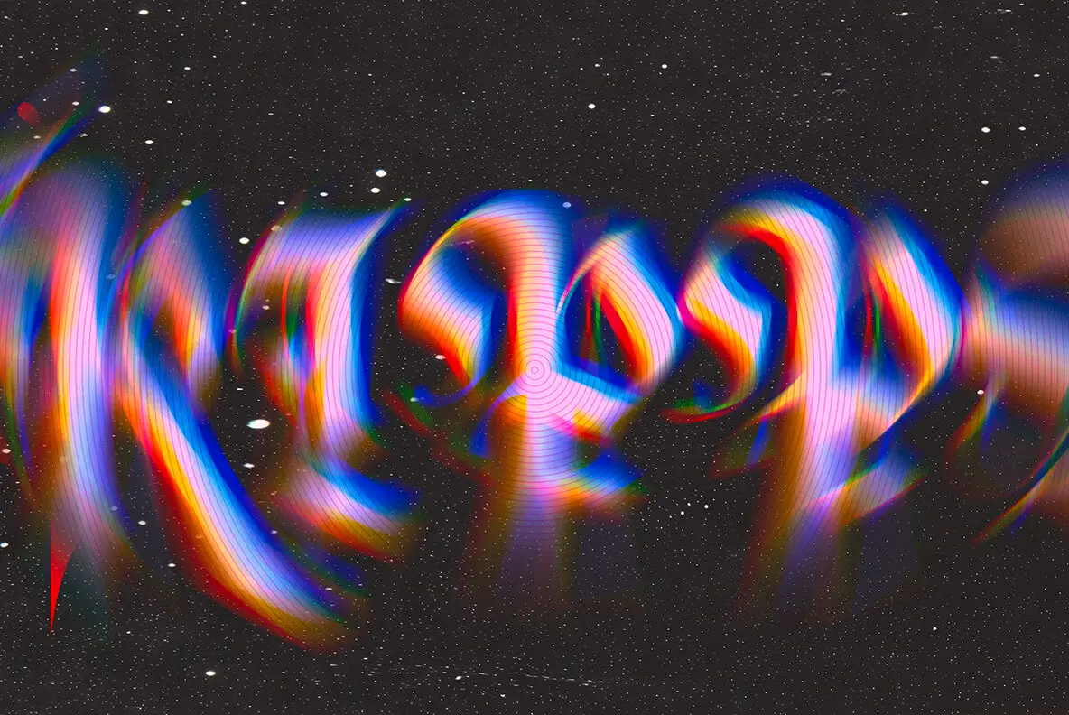 Psychedelic Warp Dissolve Text Effect Mockup - YouWorkForThem