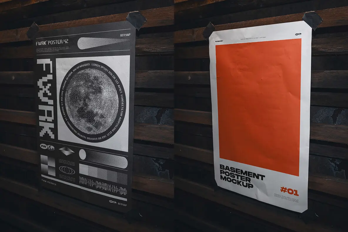 Basement Poster Mockup Bundle Mockups - YouWorkForThem