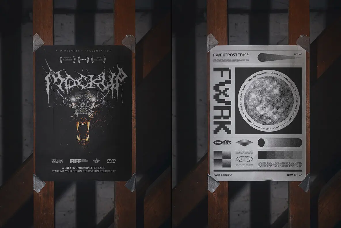 Basement Poster Mockup Bundle Mockups - YouWorkForThem