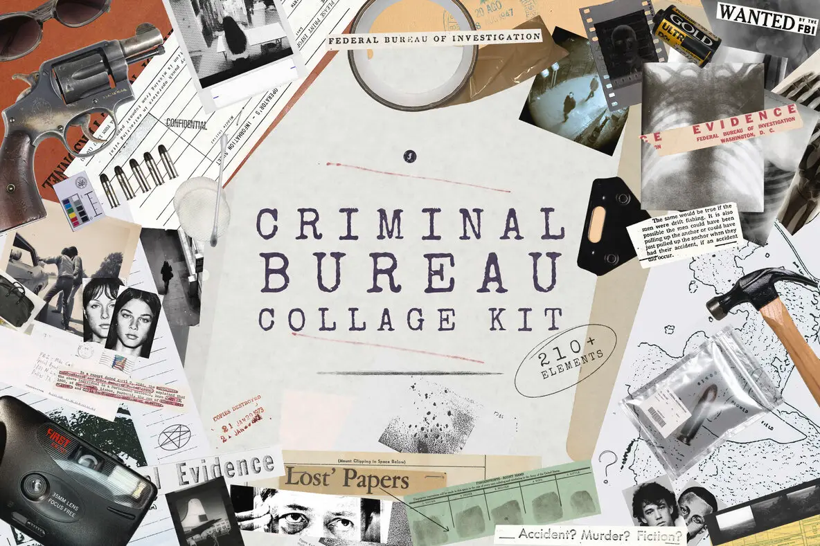 Criminal Bureau Collage Kit Textures - YouWorkForThem