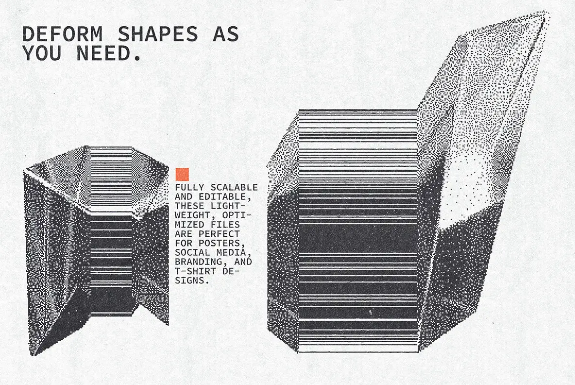 3D Pixelated Geometry Pack Graphics - YouWorkForThem
