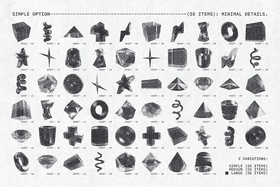 3D Pixelated Geometry Pack Graphics - YouWorkForThem