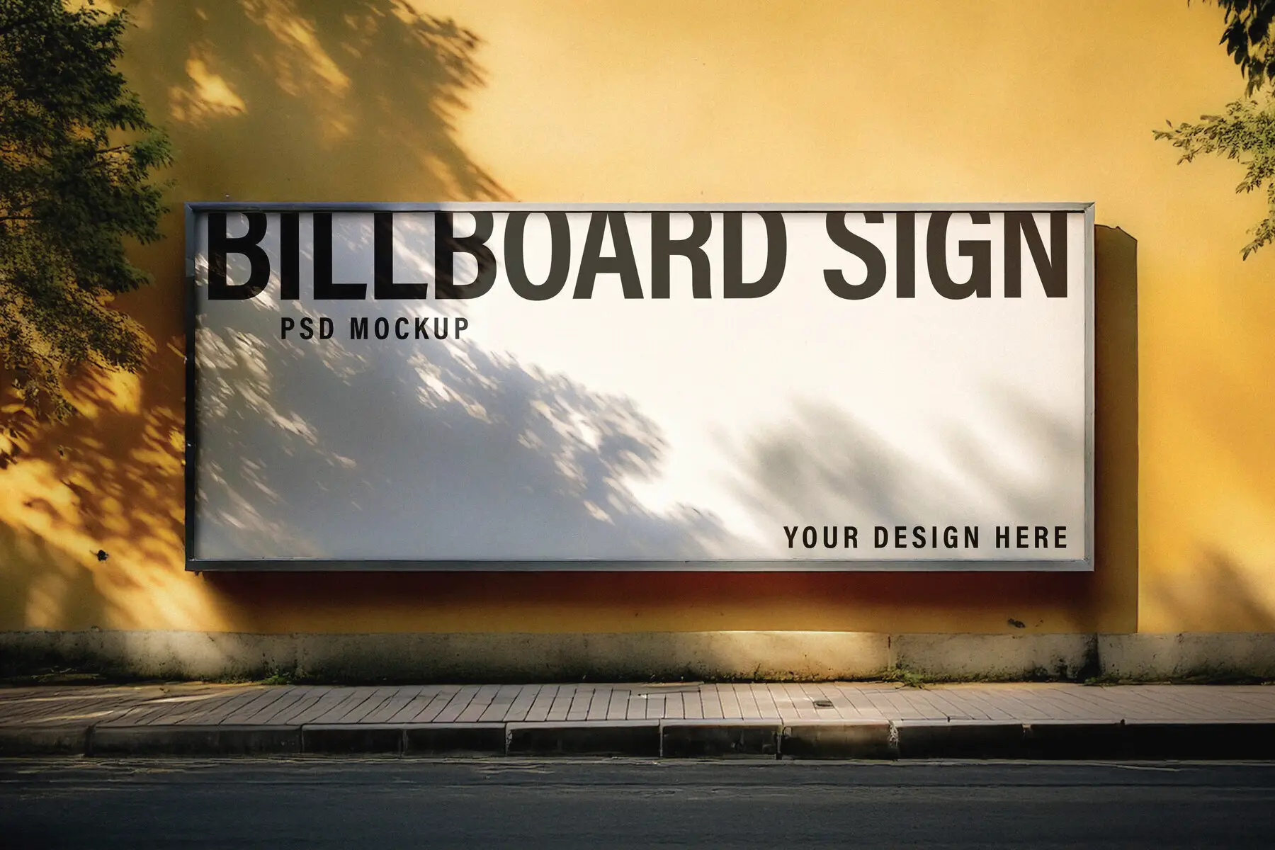 Horizontal Advertising Billboard on Urban Building Mockup Mockups ...