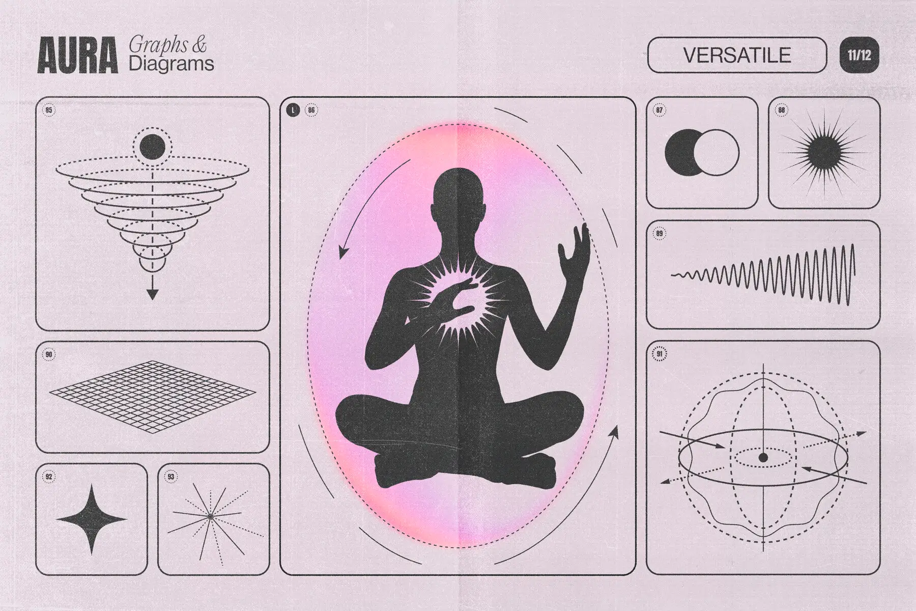 Aura Energy Flow - Mindful Abstract Graphics Pack Abstract - YouWorkForThem