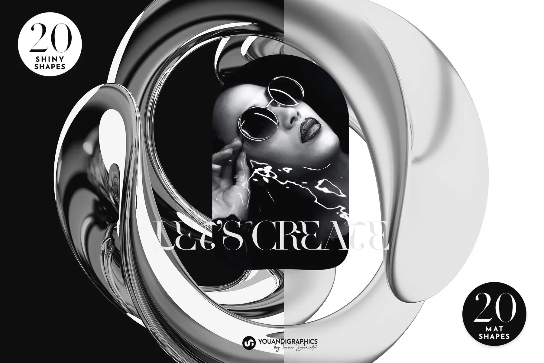 Liquid Chrome Abstract 3D Elements Objects - YouWorkForThem