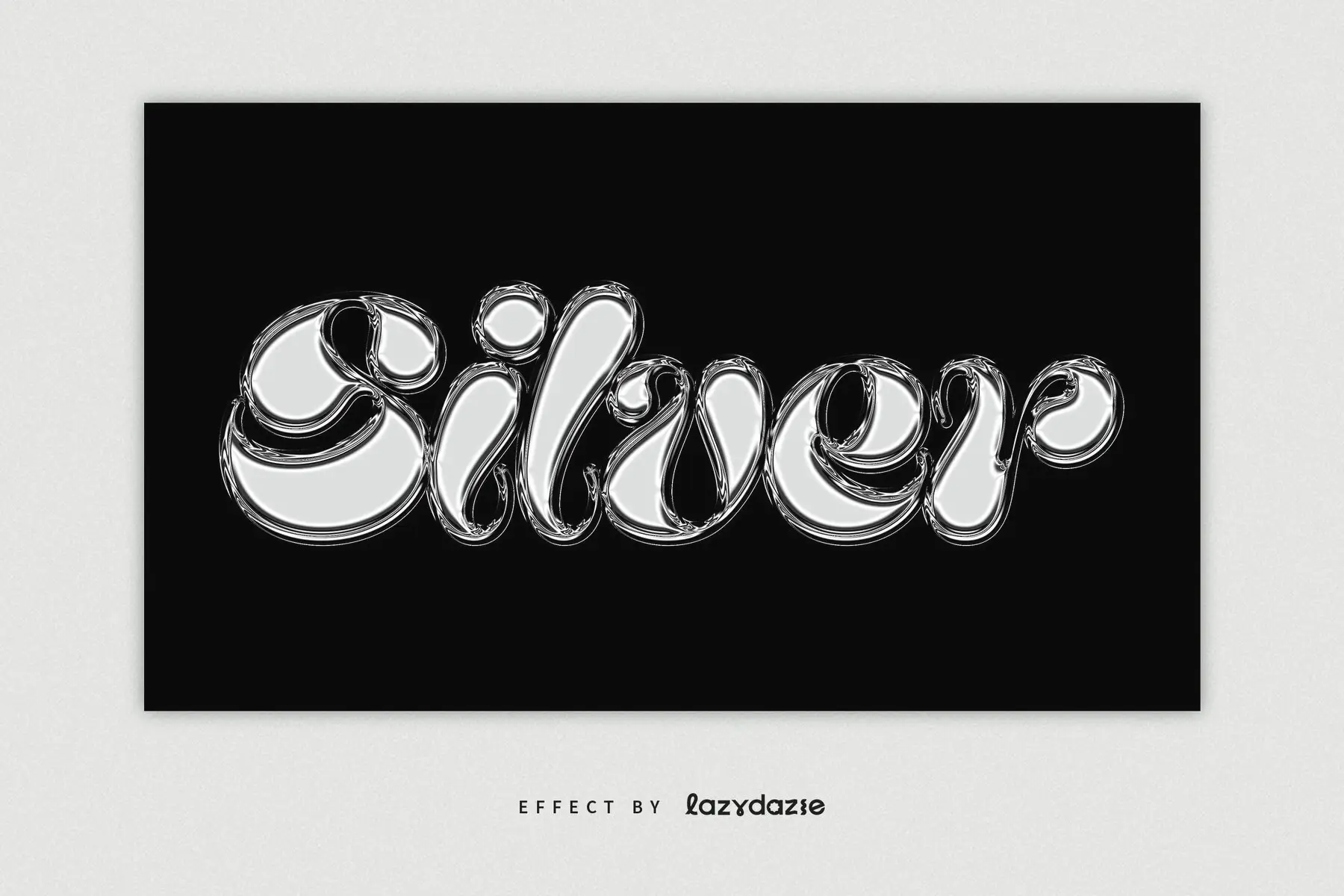 Silver Chrome Text Effect Mockup - YouWorkForThem